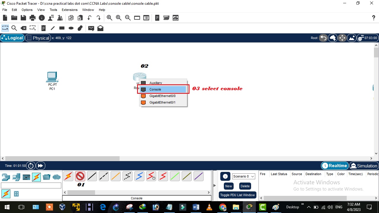 How to configure a cisco router with a console cable - CCNA Practical Labs