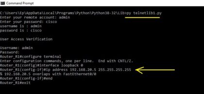 Getting Started Router Access Through Telnet Python Scripts - CCNA Practical Labs