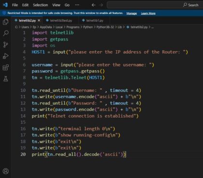 Getting Started Router Access Through Telnet Python Scripts - CCNA ...