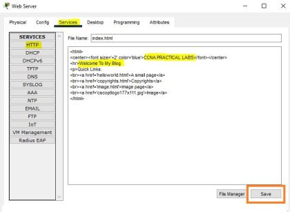 How to Setup HTTP Server in Packet Tracer - CCNA Practical Labs