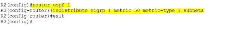 How To Configure Redistribution Between Eigrp And Ospf Ccna Practical Labs